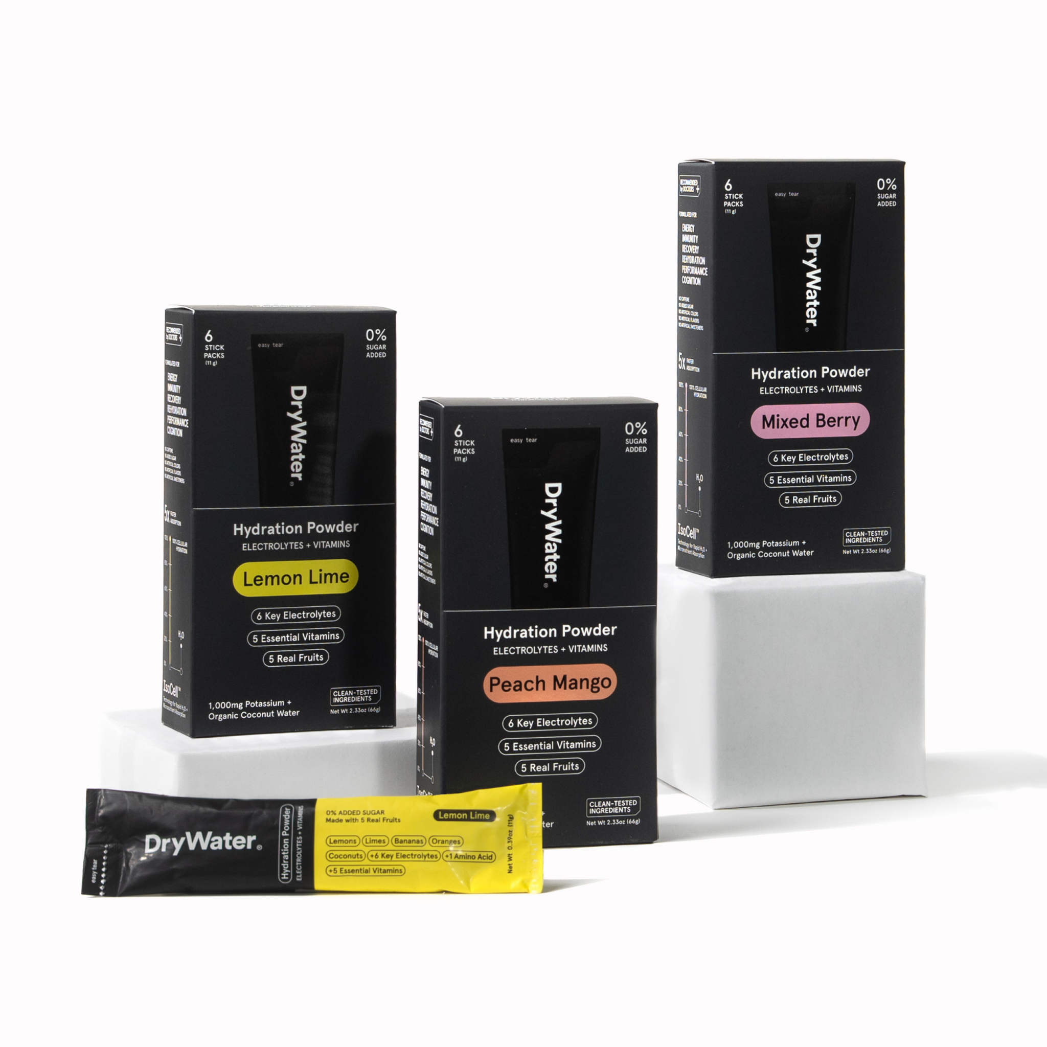 DryWater® • Daily Electrolyte + Vitamin Powder (18 Pack)